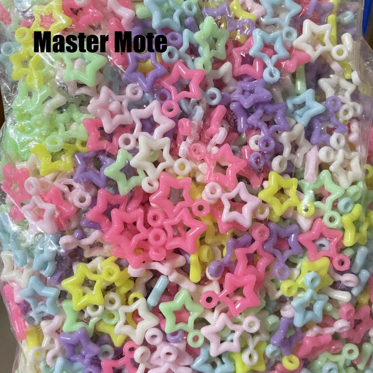 Jual 1pon manik manik bintang gantung warna pastel mix rainbow | Shopee ...