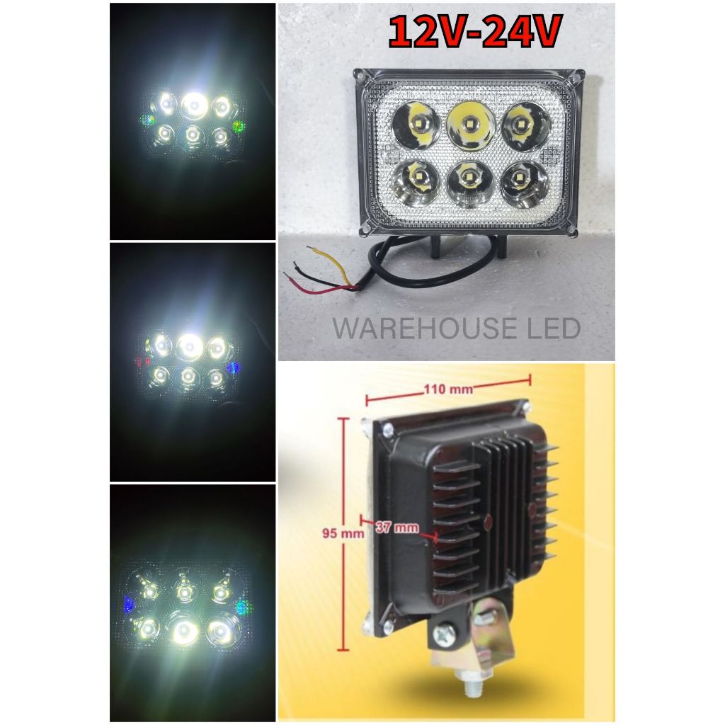 Jual Lampu Sorot Kabut Led Fog lamp 6 led 12V-24V | Shopee Indonesia