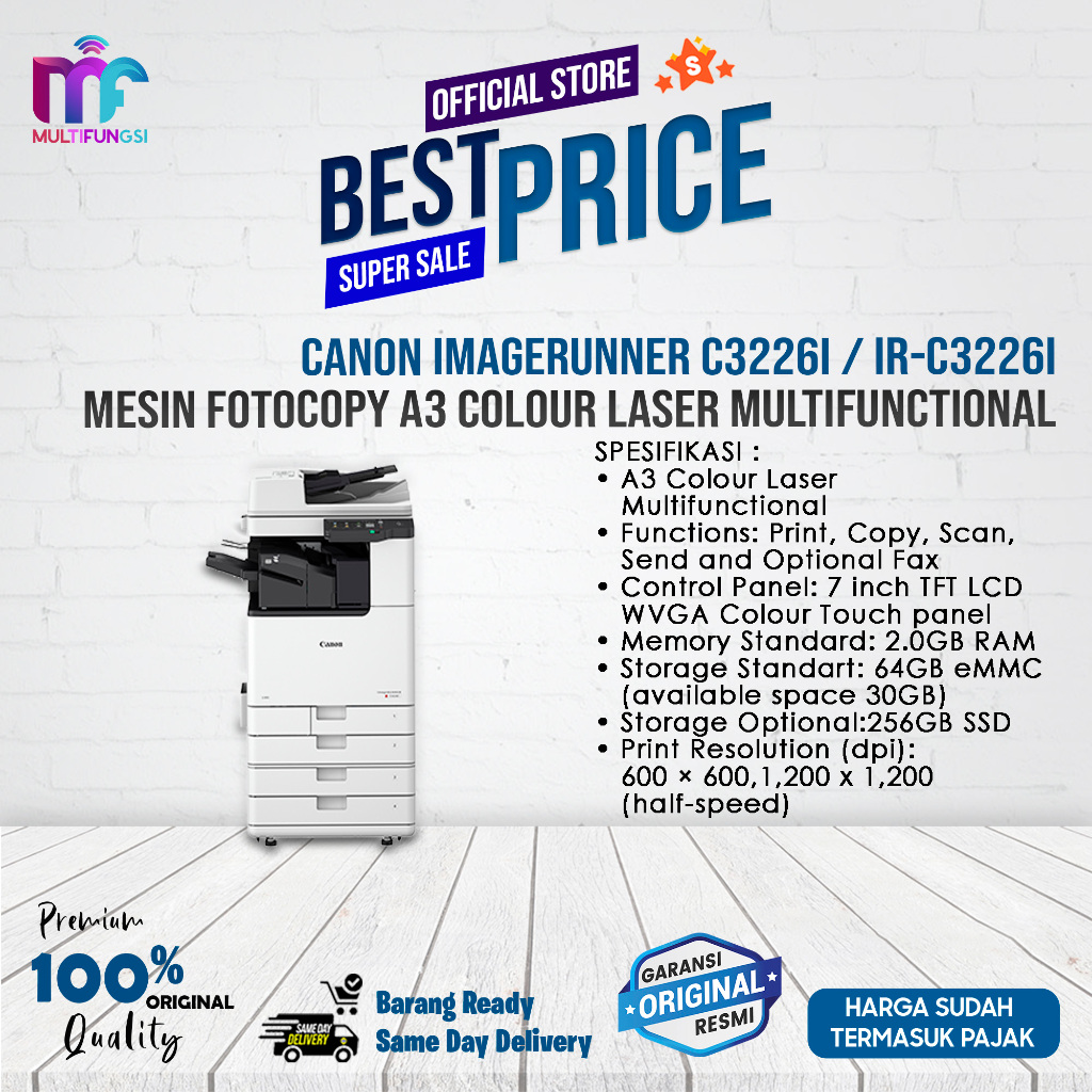 Jual Canon imageRunner C3226i / iR-C3226i Mesin Fotocopy A3 Colour Laser Multifunctional ...