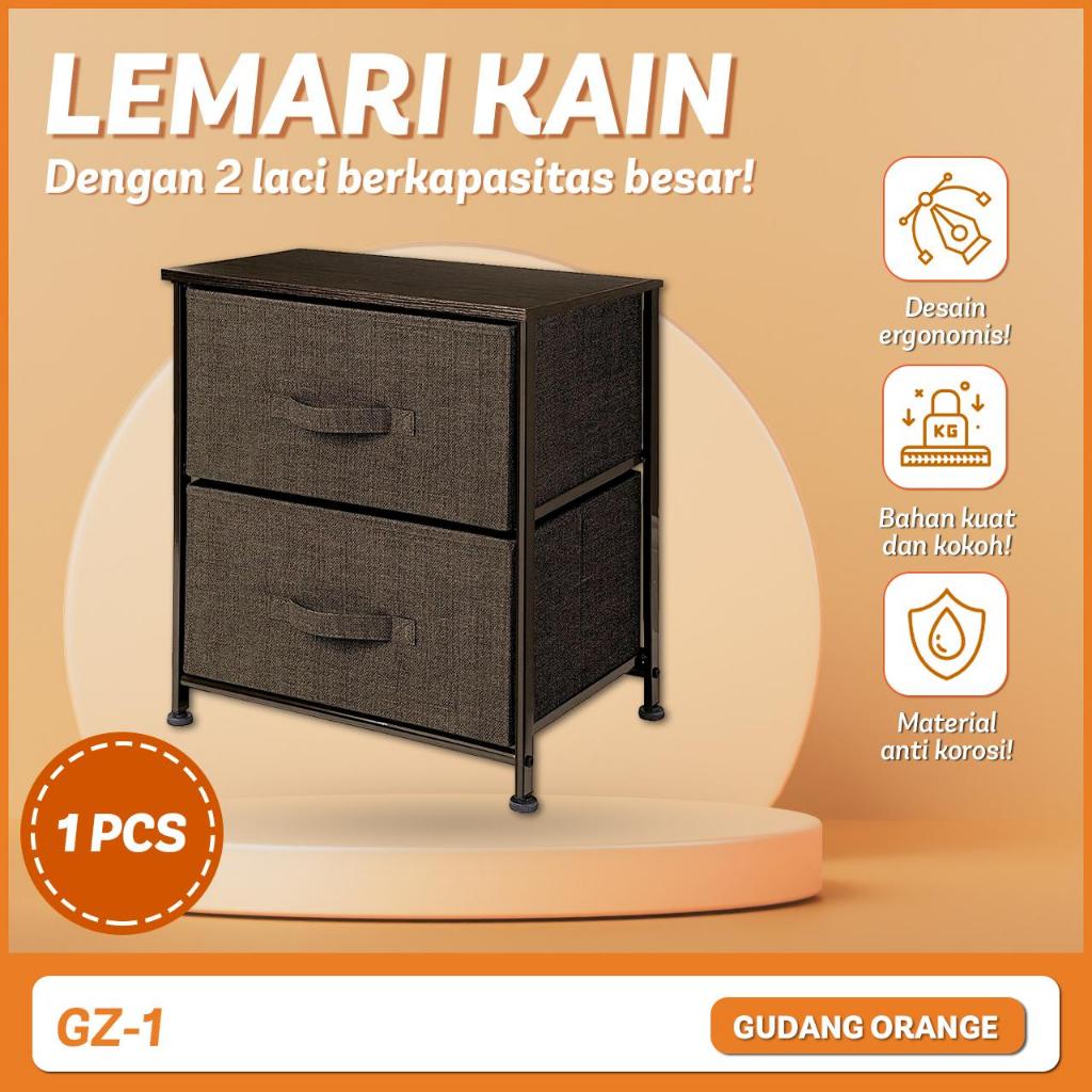 Jual GEI - COD Lemari Kain 2 Laci Dengan Tampilan Elegan Dan Fungsional ...