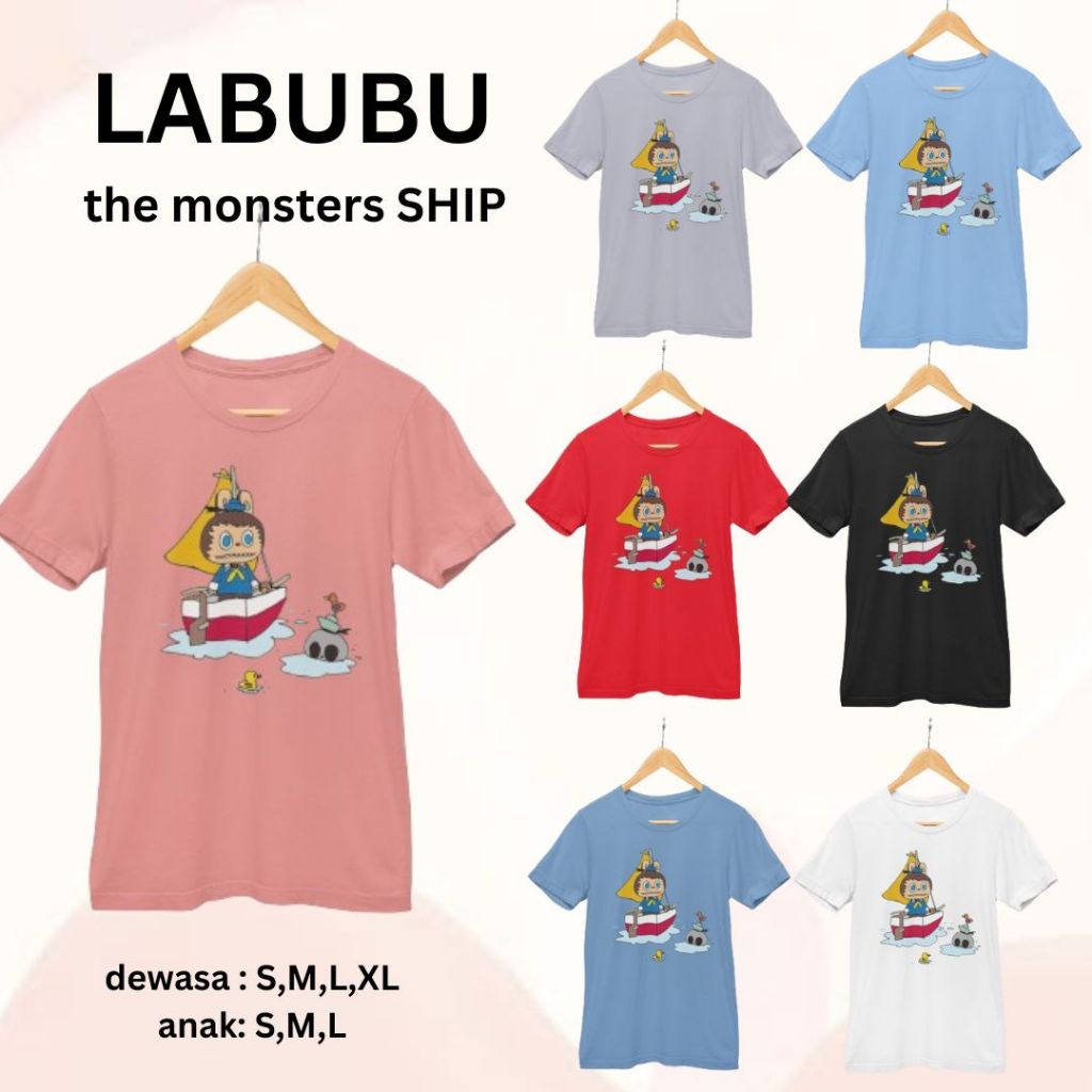 Jual LABUBU the monster SHIP baju kaos tshirt rekomendasi anak keluarga ...