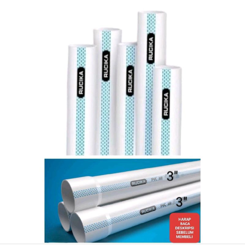 Jual Pipa PVC 3" Inch RUCIKA AW Eceran Per Meter | Shopee Indonesia