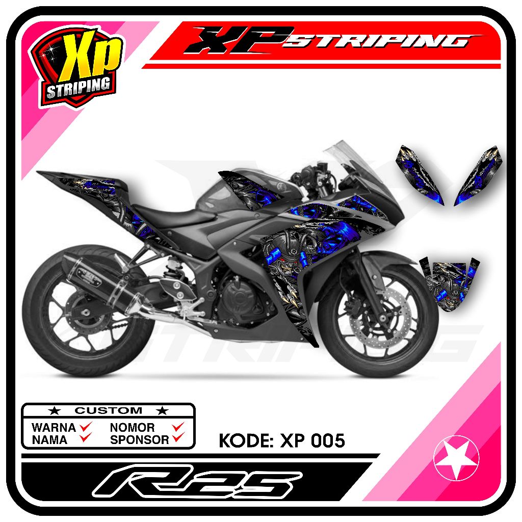 Jual Striping Yamaha R25 - Sticker Striping Yamaha R25 Desain Racing XP ...