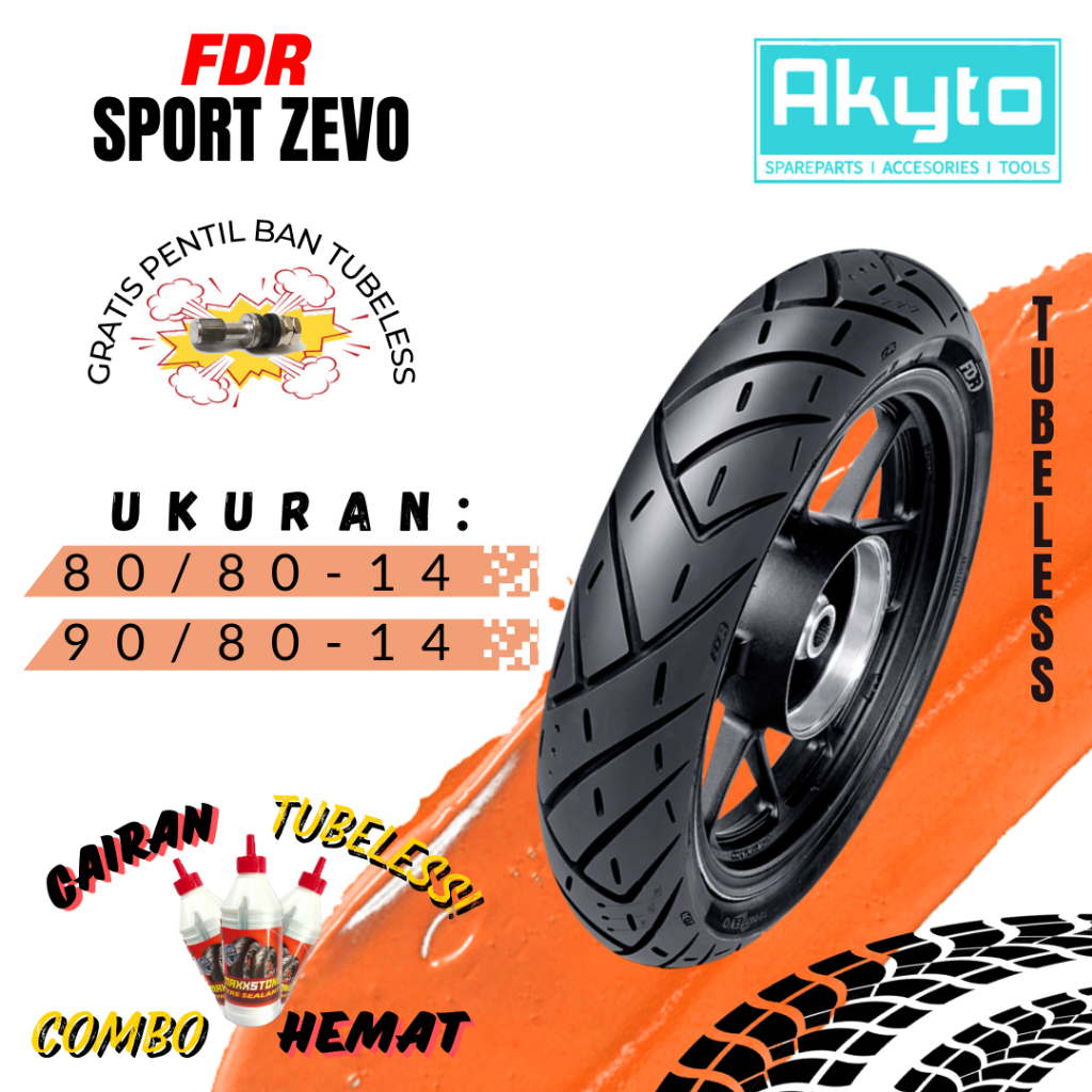 Jual BAN FDR SPORT ZEVO RING 14 / BAN TUBELESS / BAN MOTOR R14 / BAN BEAT MIO PCX SCOOPY PCX ...