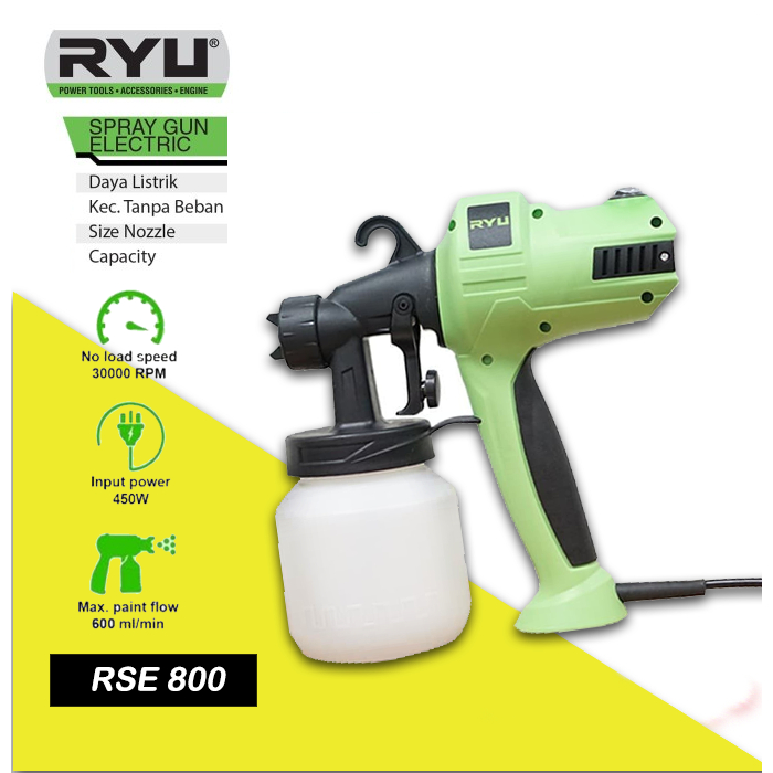 Jual SPRAY GUN RYU RSE 800 SPRAYGUN ELEKTRIK SEMPROTAN CAT LISTRIK ...