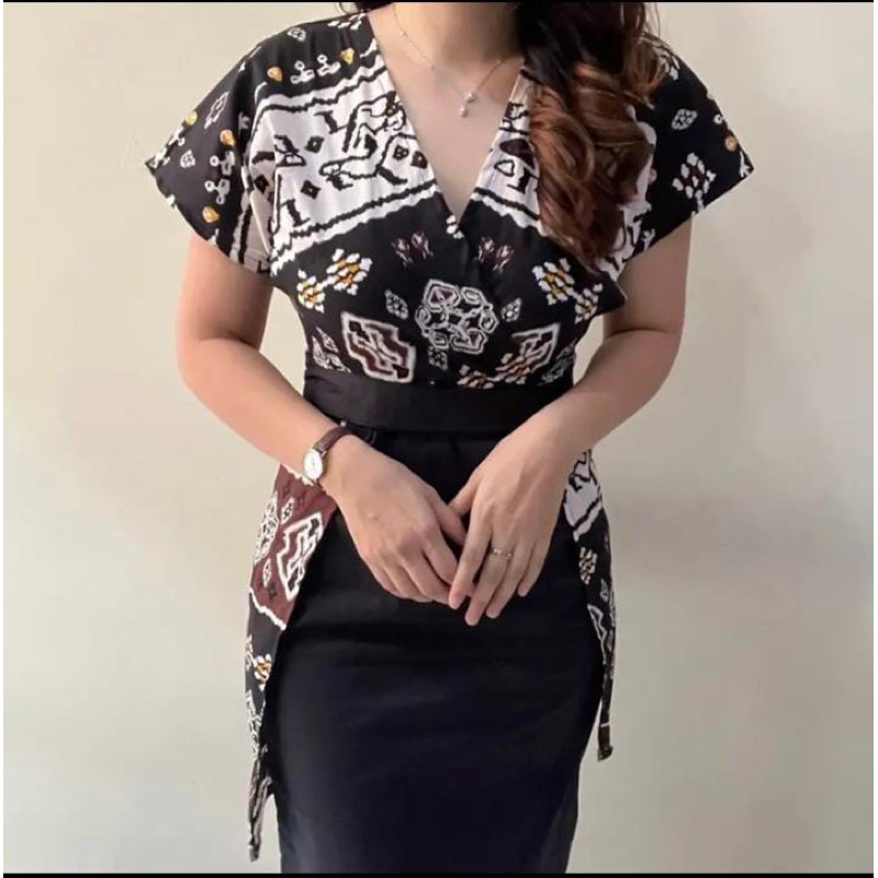 Jual HERFIT viony dress batik kimono + tali belt | Shopee Indonesia