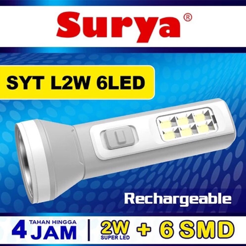 Jual Senter Surya SYT L2W 6LED Senter LED Super Terang Lampu Emergency ...