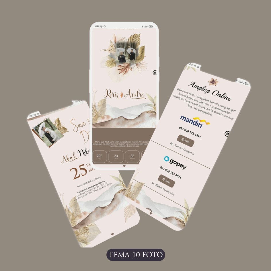 Jual Tema Rustic - Undangan Digital Website Premium | Tema 10 | Shopee ...