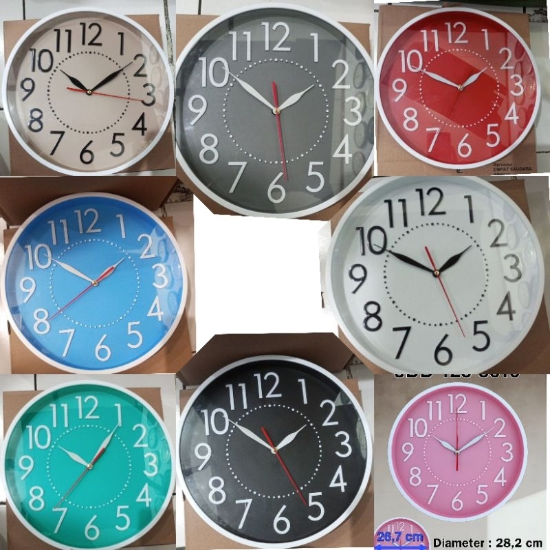 Jual Jam Dinding Aesthetic colourfull 128 + batre + gabus sterofoam+ ...