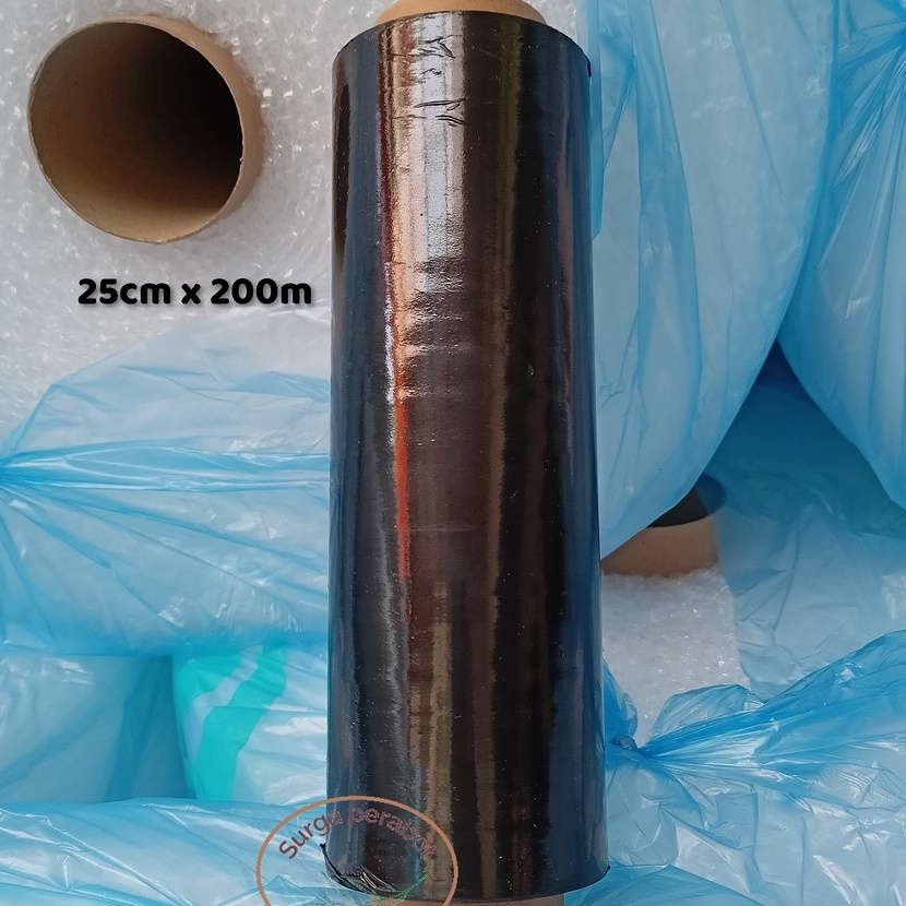 Jual KI3 Stretch film hitam 25cm x 2m Plastik wrapping Bandung Plastic ...