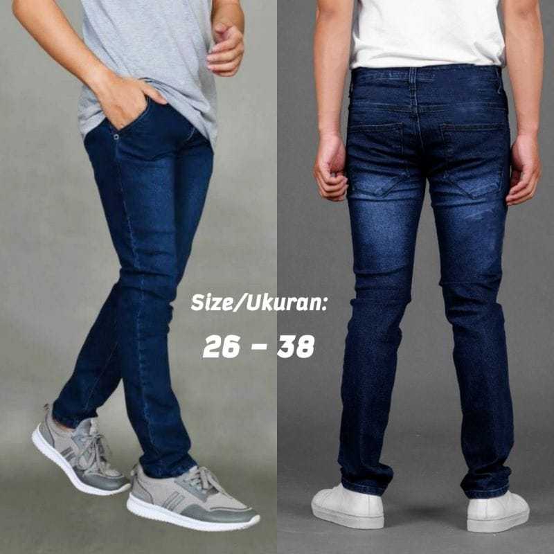 Jual Celana jeans pria Bahan streach melar pensil Slimfit cowok panjang Jeans Cowok Denim ...