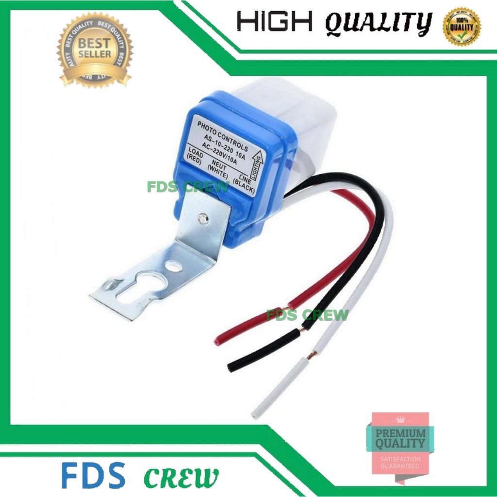 Jual Photocell Sensor Cahaya Otomatis Lampu ac 220v 10 Ampere | Shopee ...