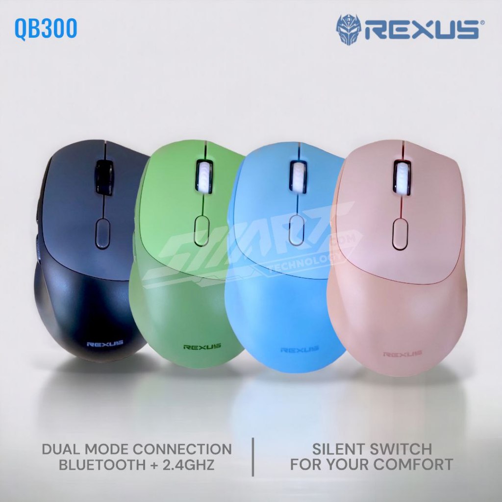 Jual Rexus QB300 Wireless Bluetooth + 2.4ghz usb receiver mouse (dual ...