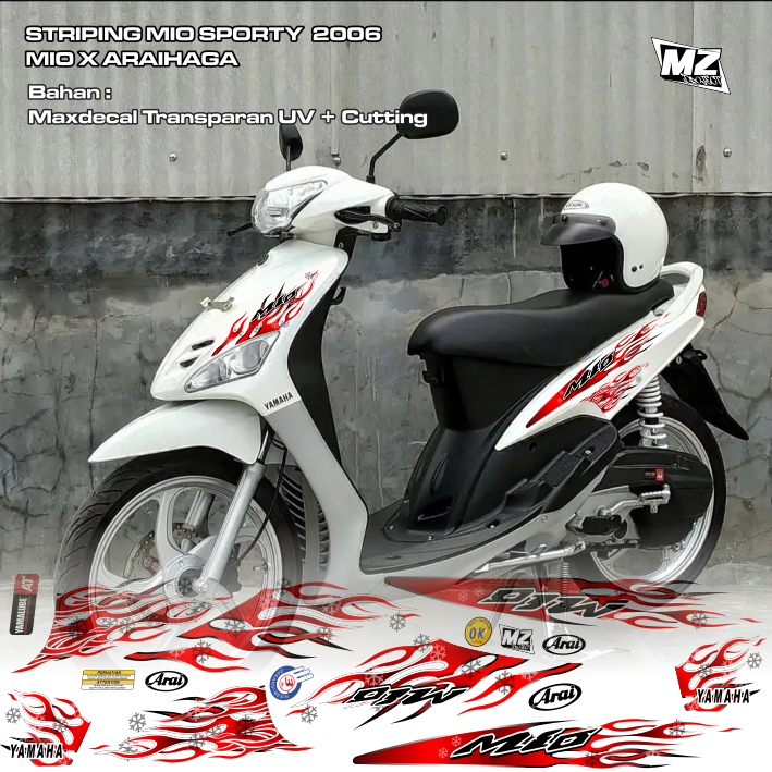 Jual Decal/Sticker/Striping/Livery MIO SPORTY 2004-2007 Motif ARAI HAGA ...