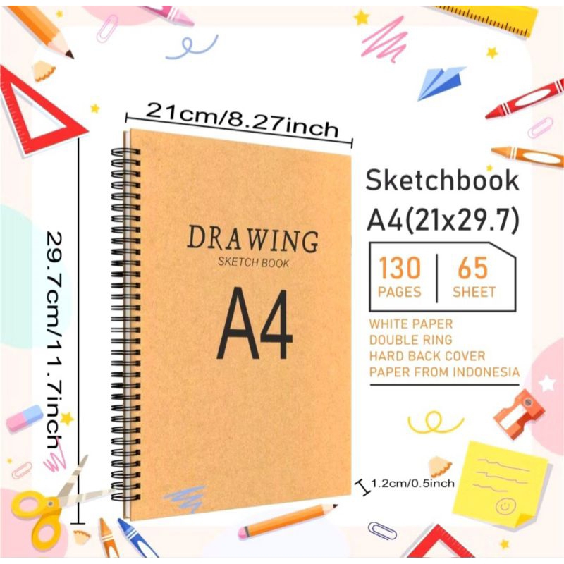 Jual SKETCHBOOK A4 BUKU SKETSA BUKU GAMBAR TEBAL COVER CRAFT 300 GSM ...