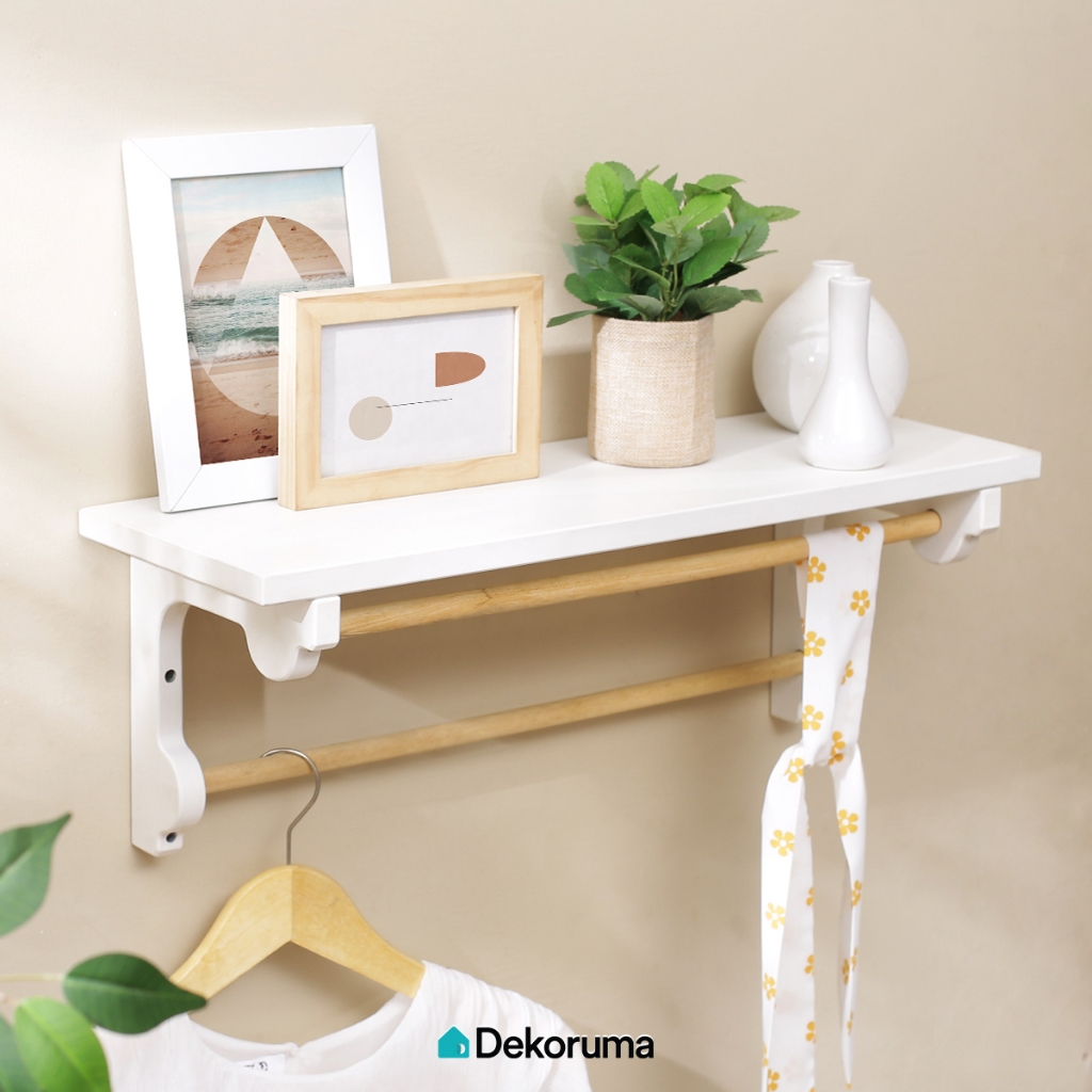Jual Dekoruma JINO Rak Dinding Kayu Minimalis Serbaguna | Shopee Indonesia