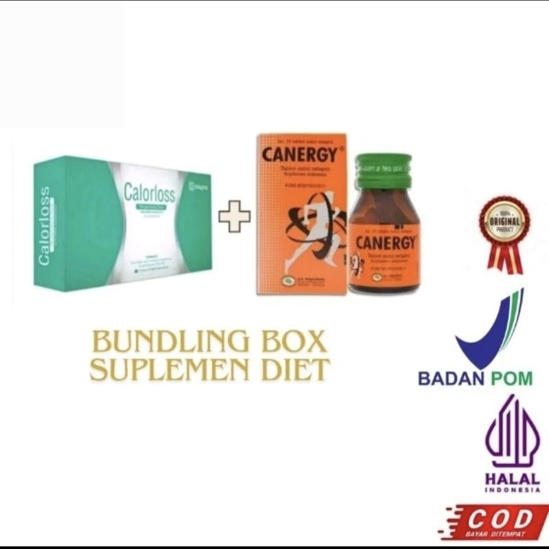 Jual Bundling Calorloss 1 box (30 kaplet) Canergy 1 botol (15 kaplet ...