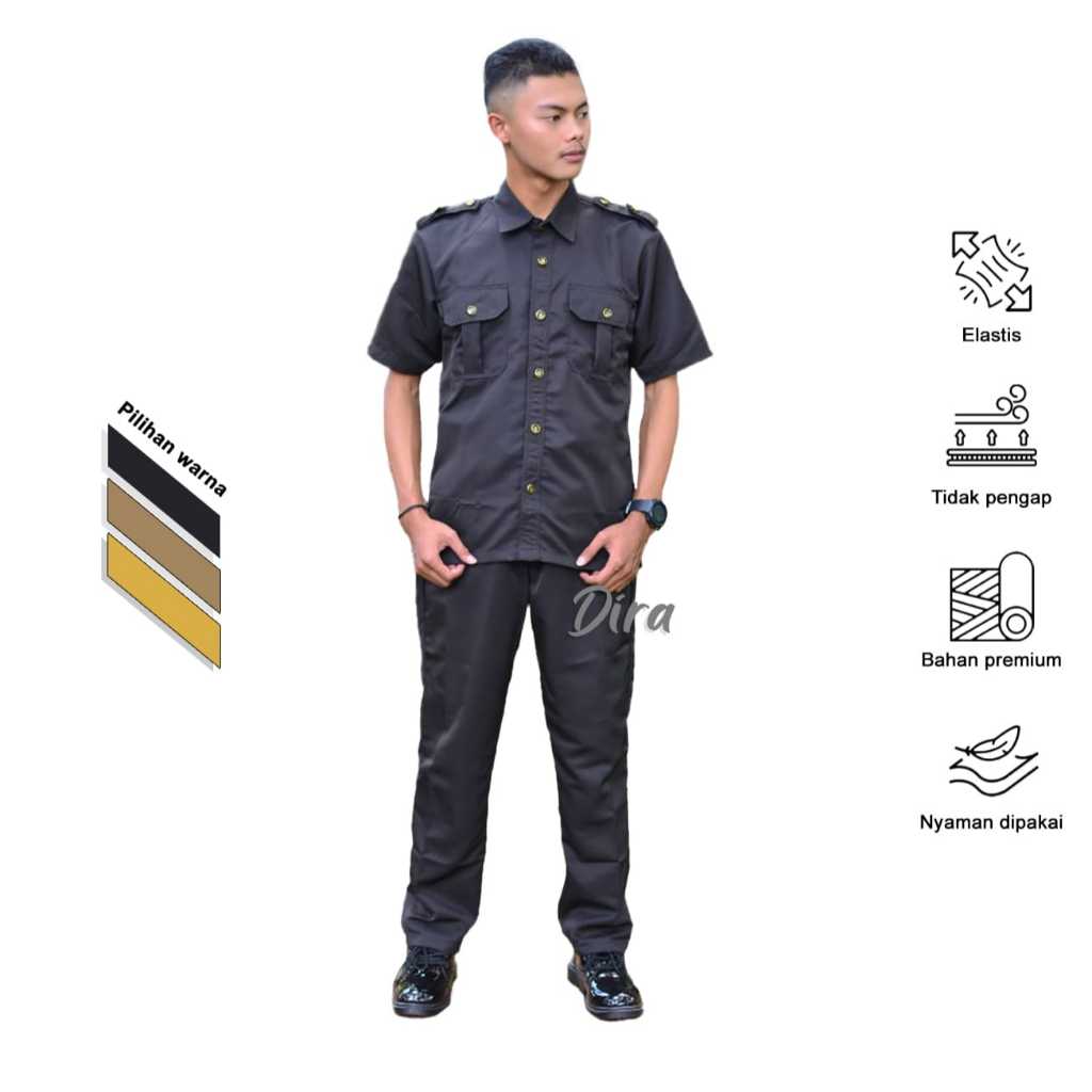 Jual Seragam safari Baju safari Setelan safari security safari satpam ...