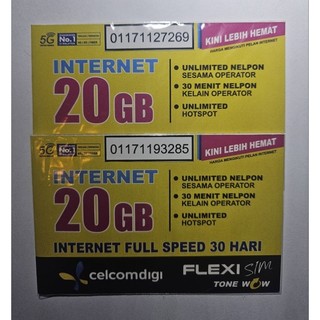 Jual DIGI/CelcomDigi (flexi sim tonewow) kartu internet malaysia ...