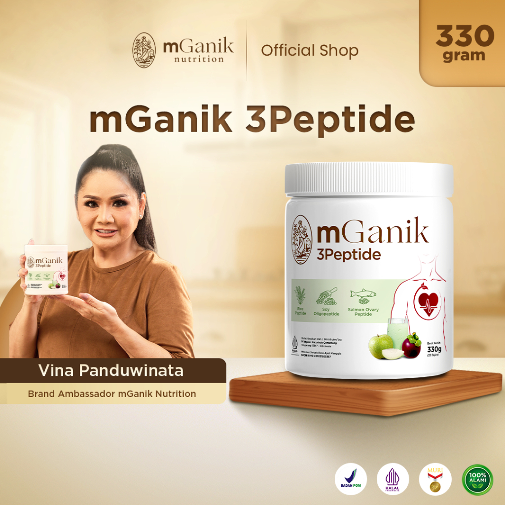 Jual mGanik 3Peptide Apel Manggis 330gr - Suplemen Hipertensi | Shopee Indonesia