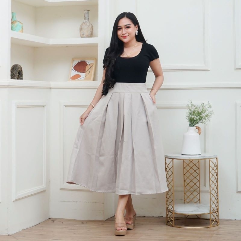 Jual rok polos 7/9 bahan semiwol | Shopee Indonesia