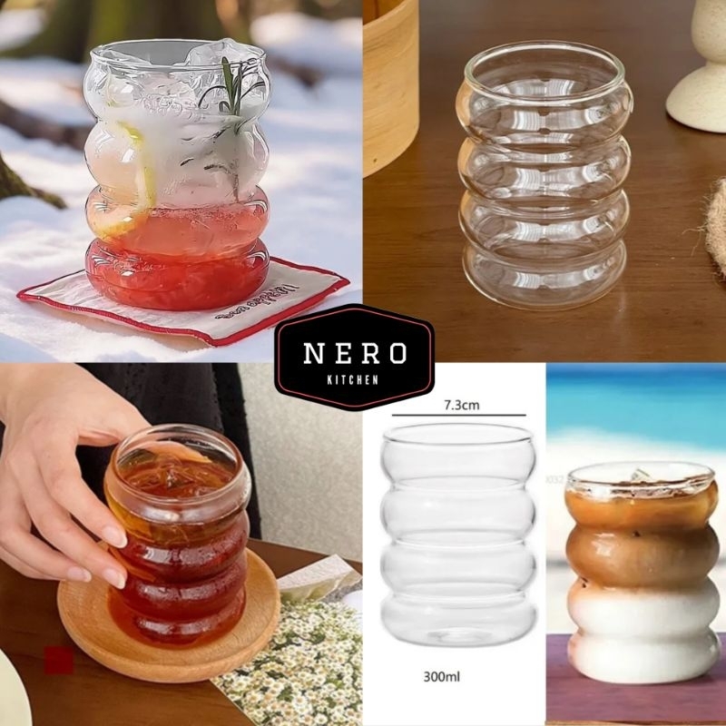 Jual Gelas Cloudy / Gelas Kaca Estetik / Gelas Aesthetic / Gelas ...