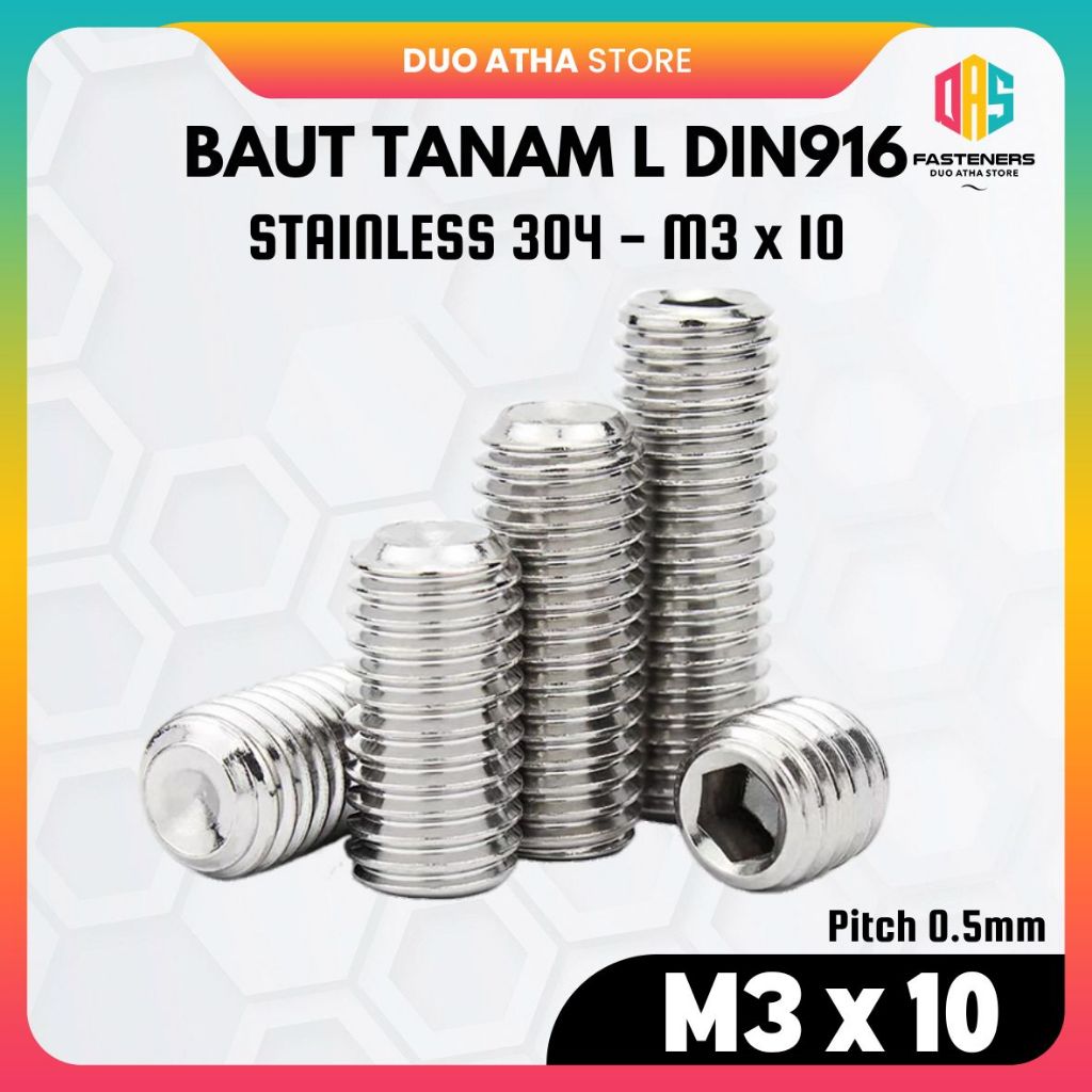 Jual Baut Tanam L M3 x 10 / L-Set Socket M3x10 Stainless SS304 | Shopee ...