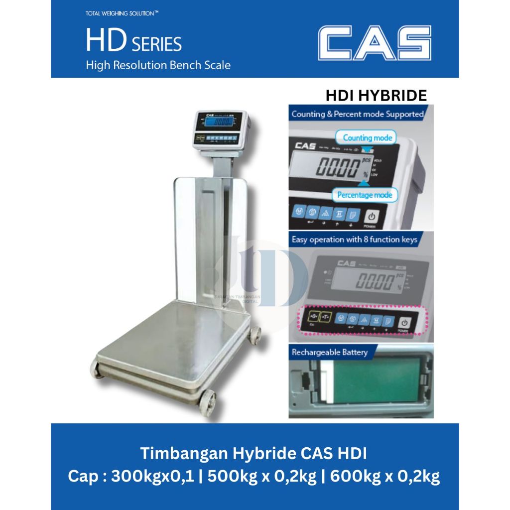 Jual Timbangan Duduk Hybrid Barang Beras Ekspedisi CAS HDI Cap 300kg-600kg Juragan Timbangan ...