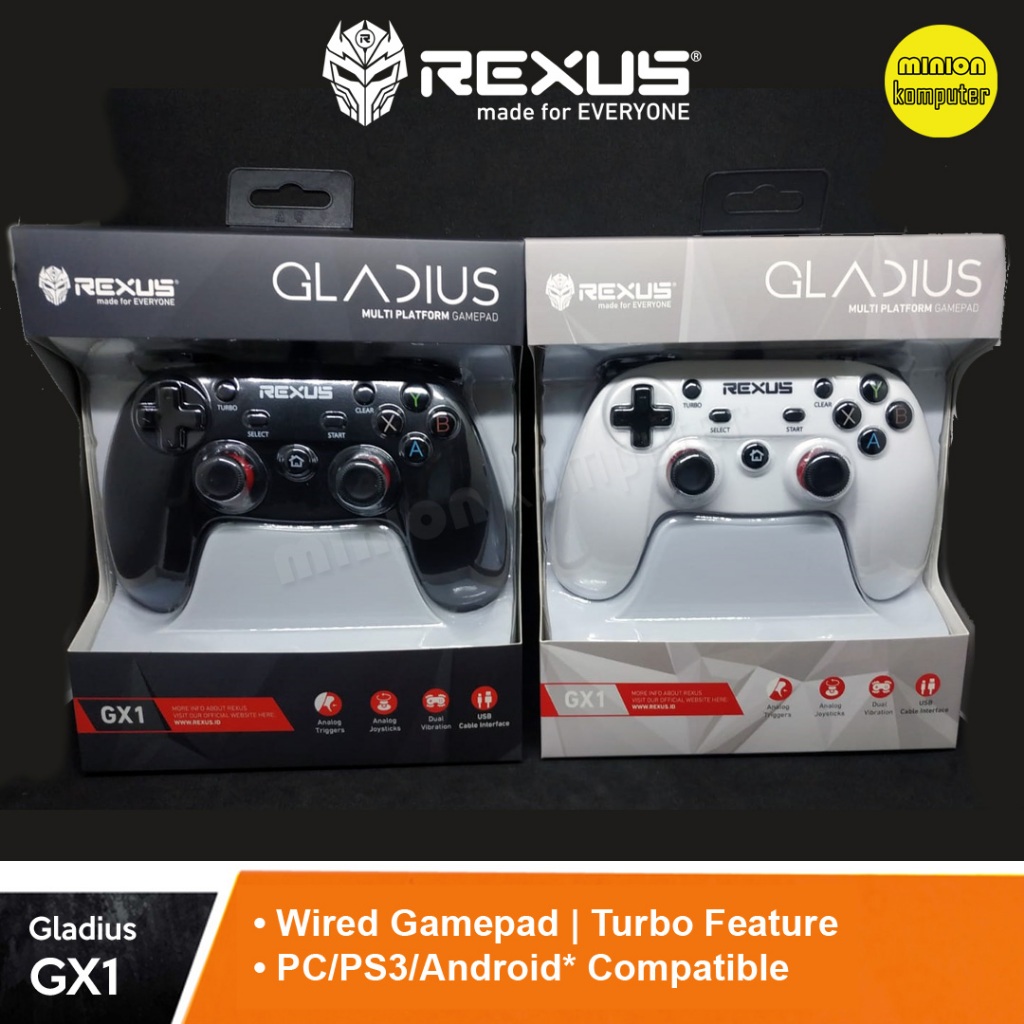 Jual Rexus Gladius GX1 Gaming Pro Gamepad USB PC PS3 Joystick | Shopee ...