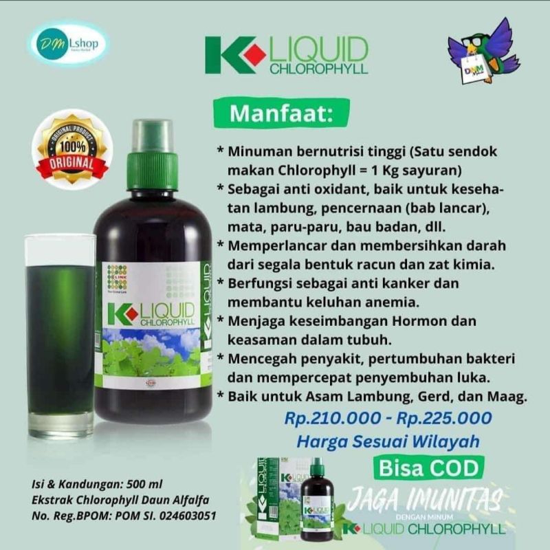 Jual KLOROFIL K LINK ( K - LIQUID CHLOROPHYLL ) | MINUMAN BERNUTRISI ...