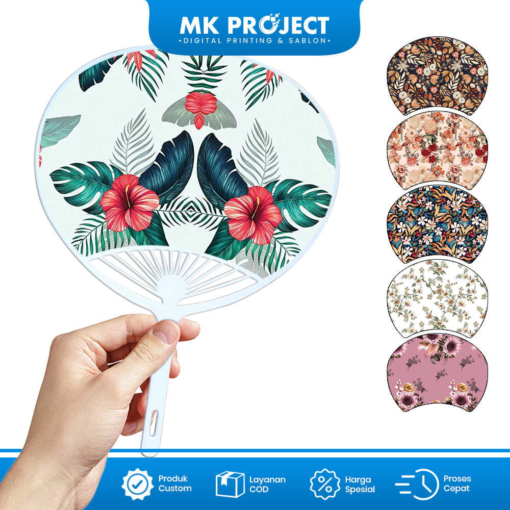 Jual KIPAS CUSTOM FLOWER PATTERN 2 SISI TANPA MINIMAL ORDER - Souvenir ...