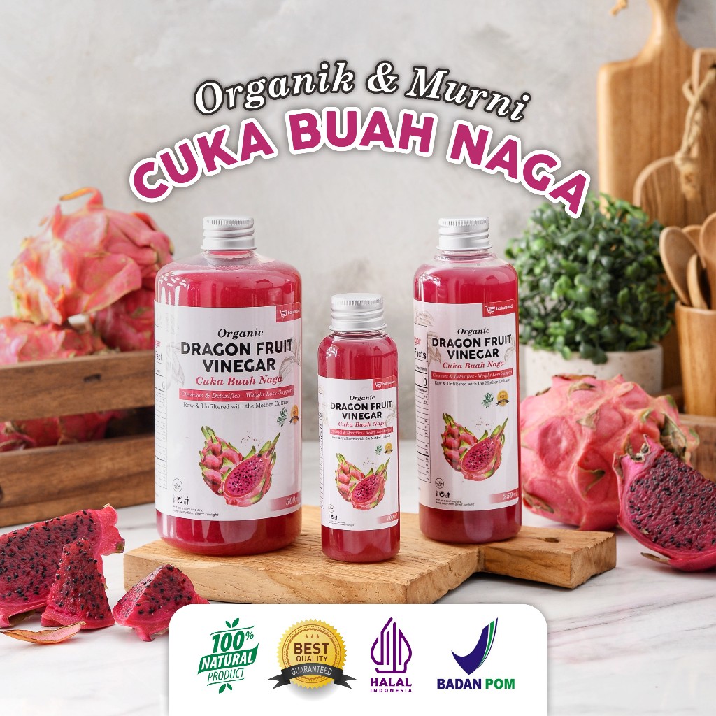 Jual Organic Dragon Fruit Vinegar with Mother Cuka Buah Naga Organik ...
