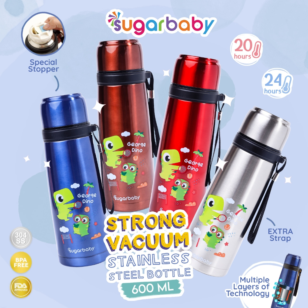 Jual Sugar Baby Strong Vacuum Stainless Steel Bottle (600 ml) Dino ...