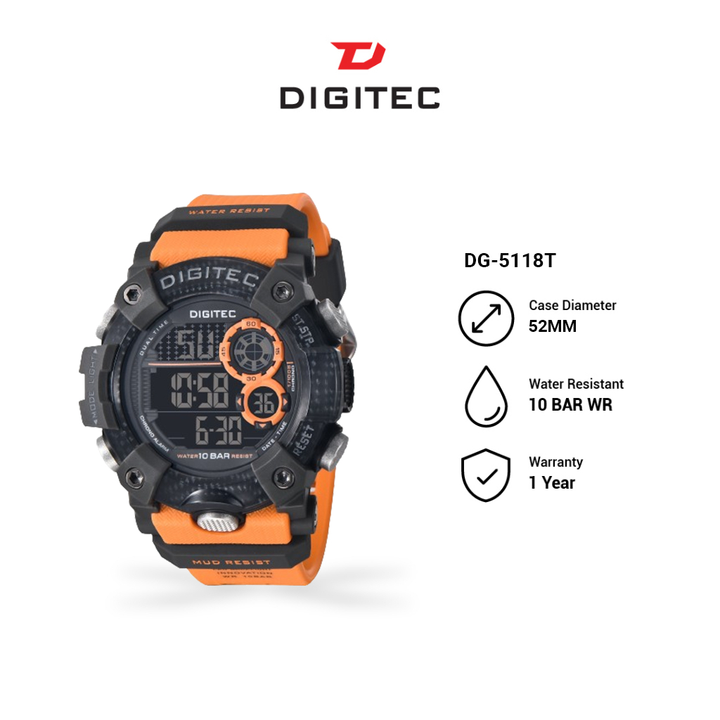 Jual Jam Tangan Pria Digitec DG-5118 Original Digital 5118 Rubber Cowok ...
