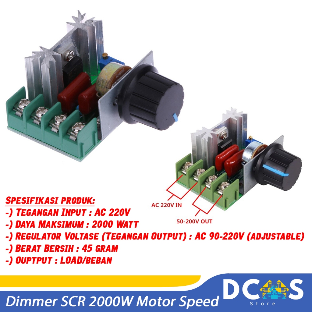Jual Dimmer SCR 2000W Motor Speed Controller 220V AC PWM Regulator | Shopee Indonesia