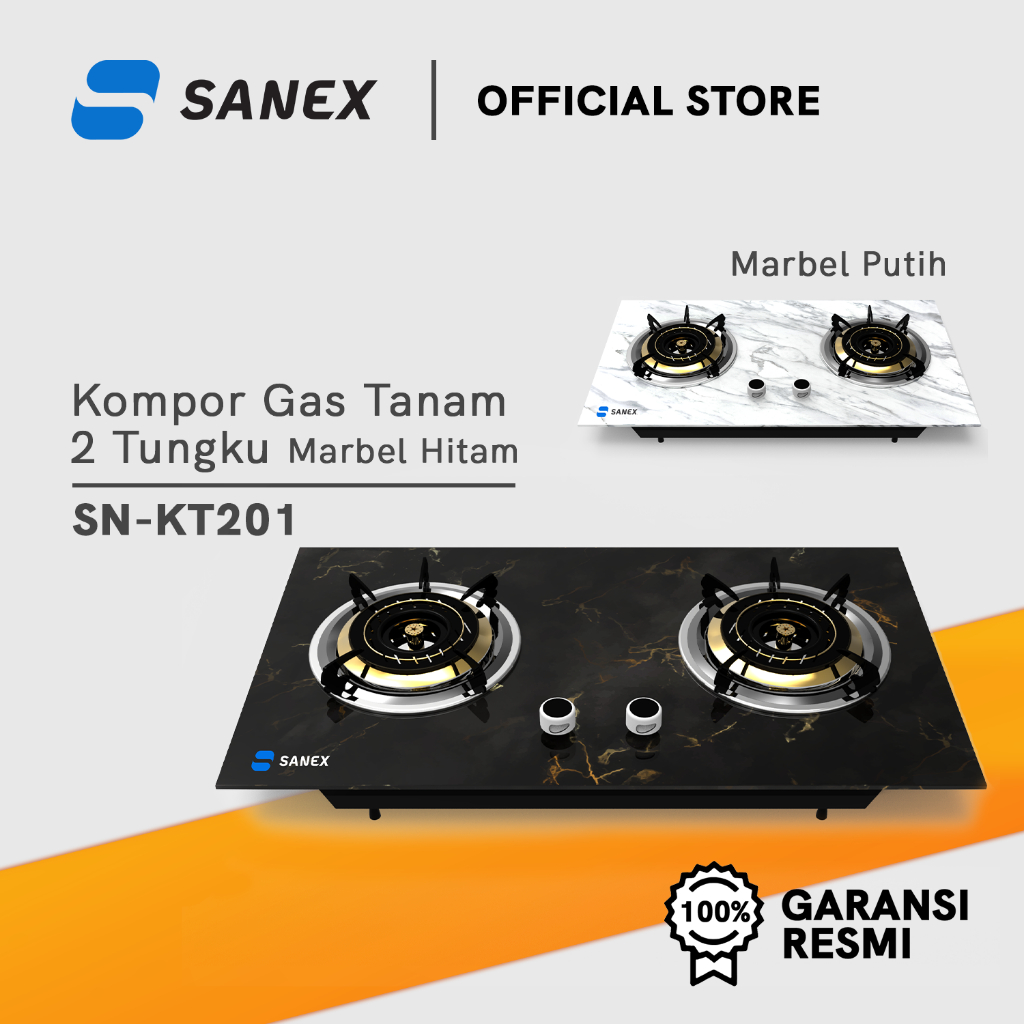 Jual SANEX Kompor Gas Tanam 2 Tungku Marble Series SN-KT201 | Shopee Indonesia