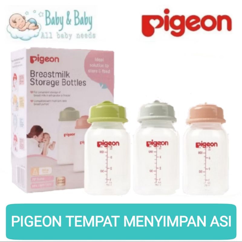 Jual PIGEON Breastmilk Storage Bottle PP RP 120ml 3 pcs - Botol Penyimpan ASI | Shopee Indonesia