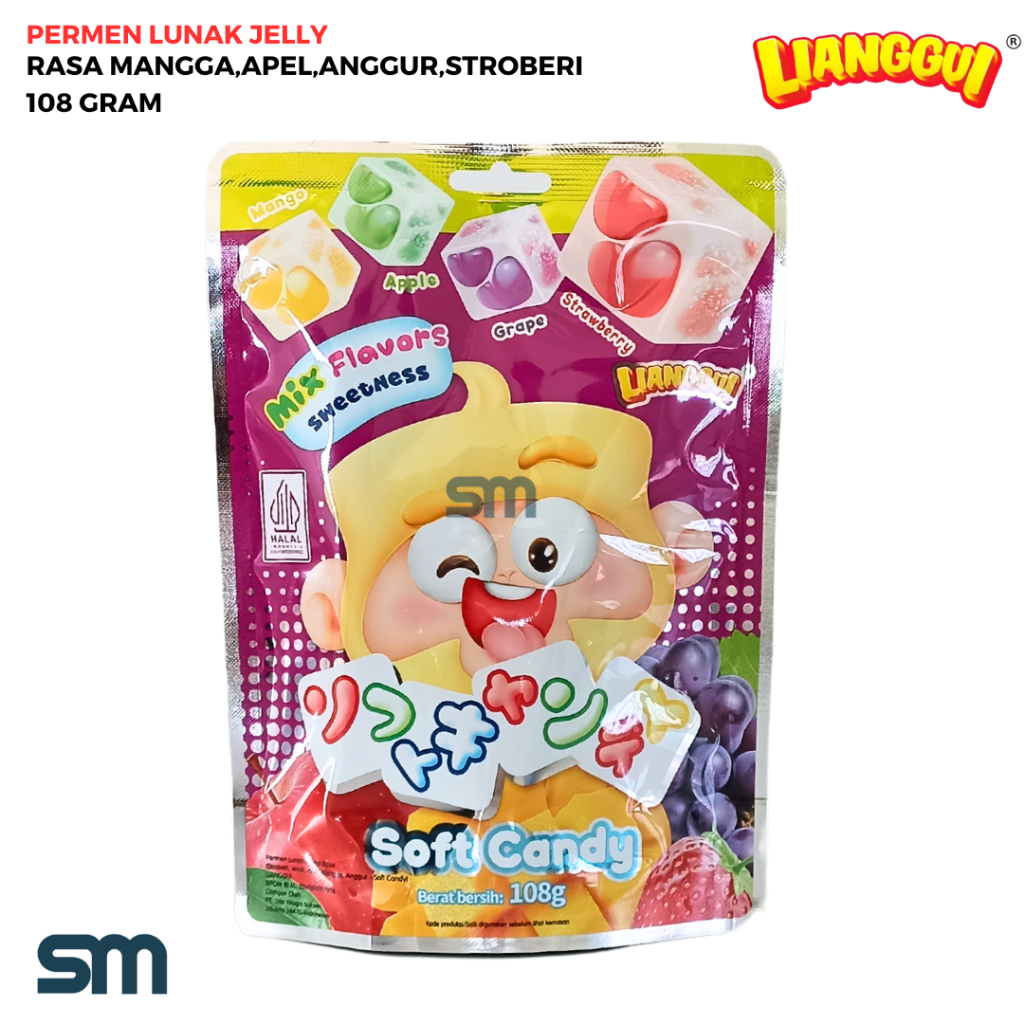 Jual LIANGGUI PERMEN LUNAK SOFT CANDY MIX JELLY ANEKA RASA BUAH 108 GRAM | Shopee Indonesia