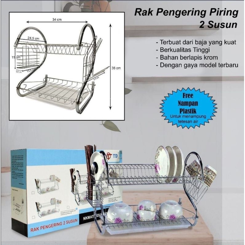 Jual RAK PIRING STAINLESS 2 SUSUN/RAK PENGERING 2 SUSUN/RAK PIRING ...