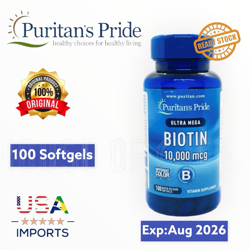 Jual PURITAN PRIDE Biotin 10000 mcg 100 Softgels - Puritan's Pride USA ...