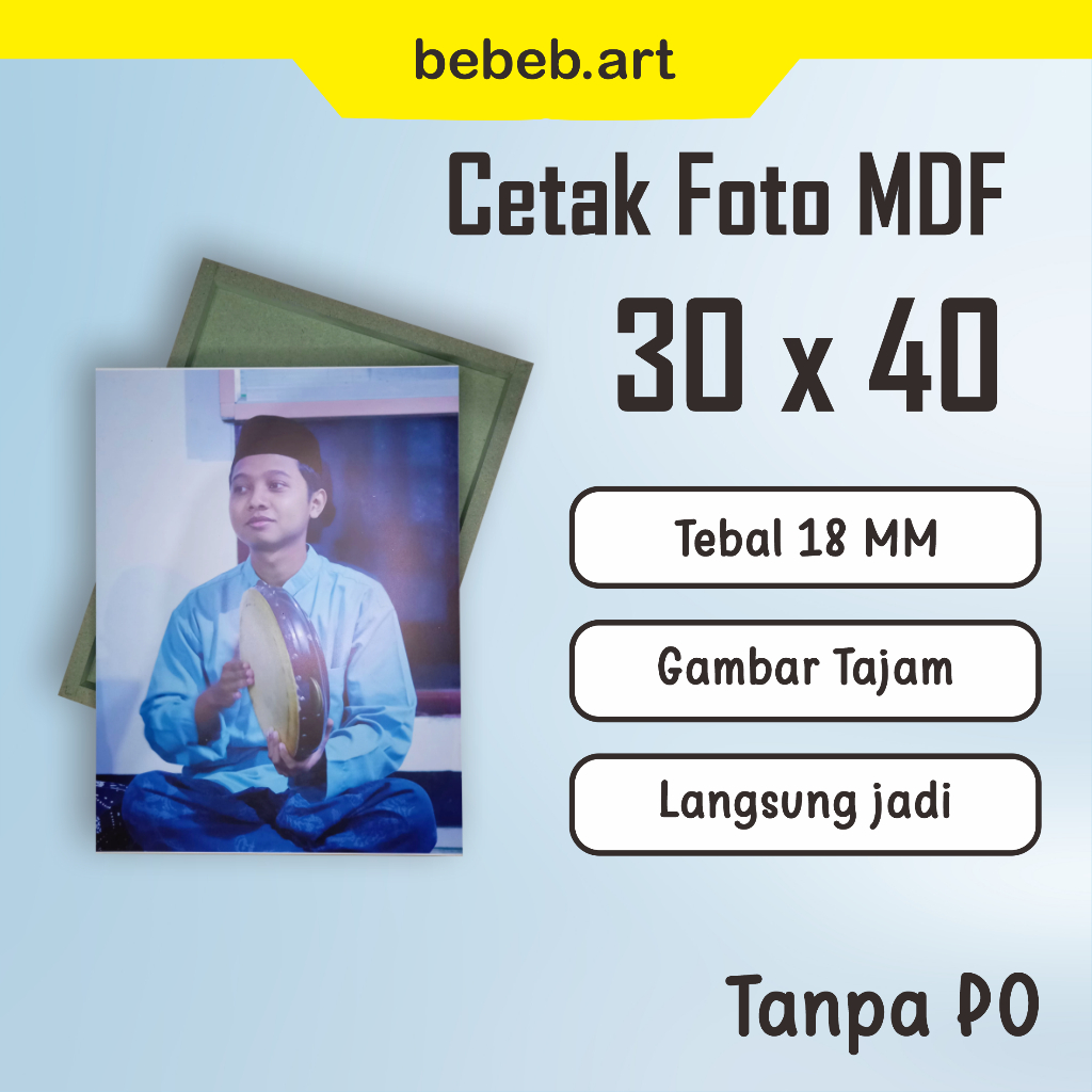 Jual CETAK FOTO 30x40 Ukuran Besar 12R MDF Pictbox/Frame Blok 3D Tebal ...