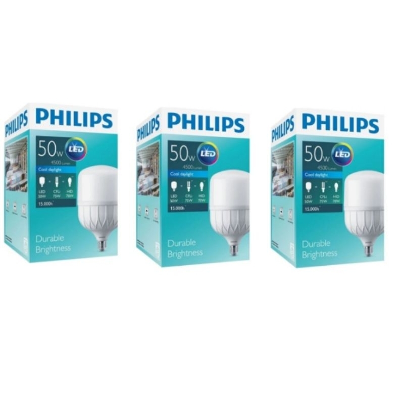 Jual 3 pcs Philips TForce Core 50W | E27 6500K Putih Cool Daylight ...