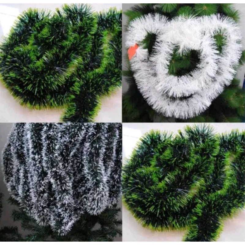 Jual Slinger Natal Slinger Dekorasi Natal Tinsel Rumbai Hijau Daun ...