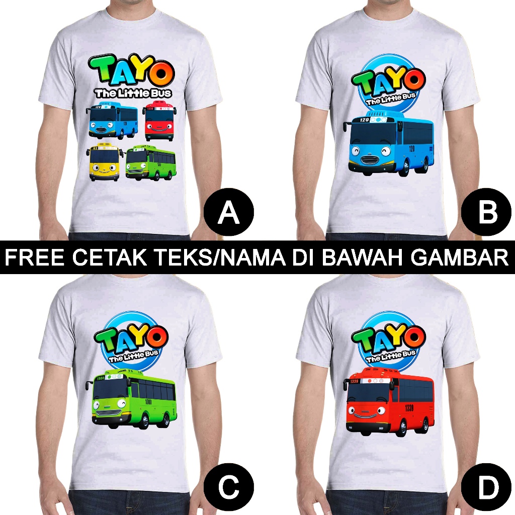 Jual Kaos Dewasa Tayo Bus Cotton Unisex Untuk Pria dan Wanita Gambar ...