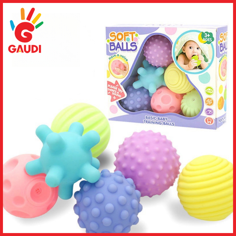 Jual Gaudi 6PCS Bola Karet Mainan mandi Bola lembut mainan bayi Touch ...