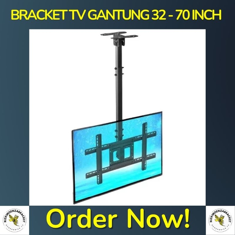 Jual Bracket Braket TV Gantung Plafon 32 43 45 49 50 55 57 60 65 70 ...
