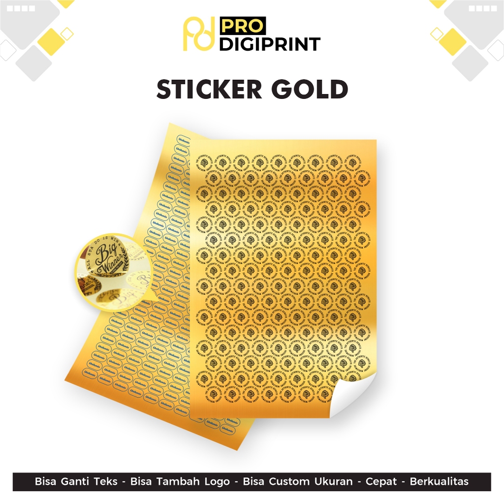 Jual Stiker Label Gold / Sticker Emas / Custom Label Nama Makanan A3 ...