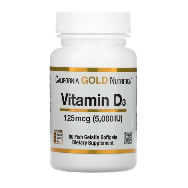 Jual Vitamin D3 Vit D-3 5000IU 90 Softgels California Gold Nutrition ...