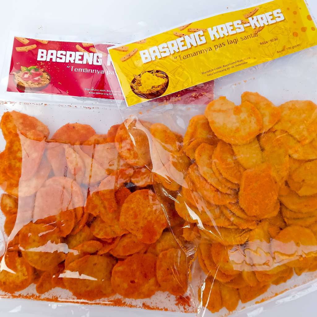 Jual 2 Pack Basreng Kres-Kres Pedas Nikmat + Keju 100 Gram Kering ...
