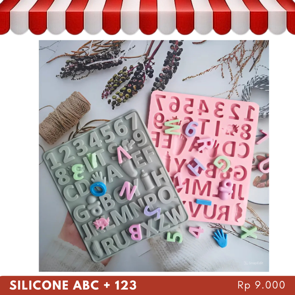 Jual LENGKAP Cetakan Silikon Jelly Puding Kue Huruf ABC Angka 123 ...